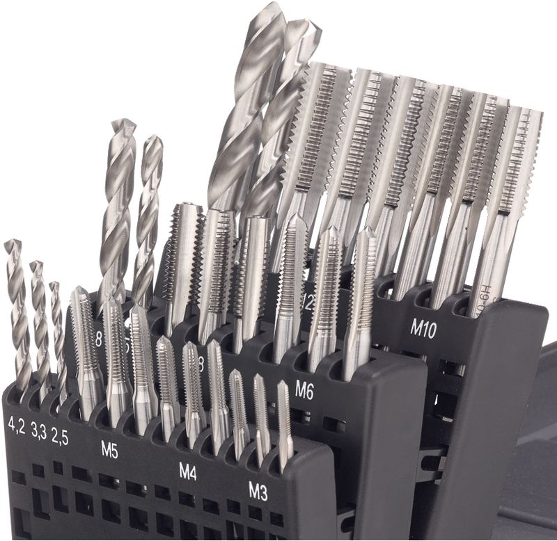 NERIOX Sortiment Hand-Gewindebohrer M3 - M12 Metrisches ISO-Gewinde ...